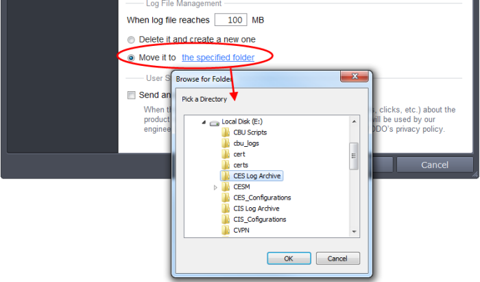 Logging of Events, Log Management, Event Log Management | Comodo Endpoint Security